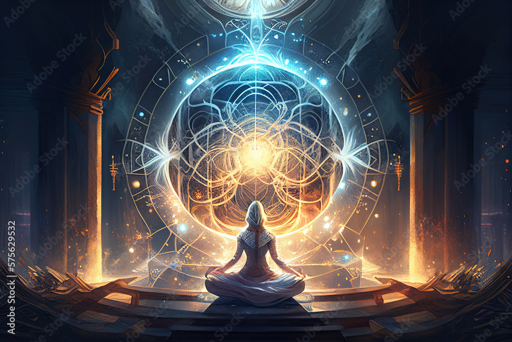 Esoteric spiritual akashic meditation and enlightment concept ...