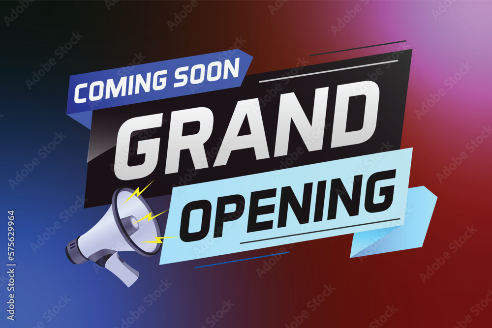 coming soon grand opening word concept vector illustration with ...