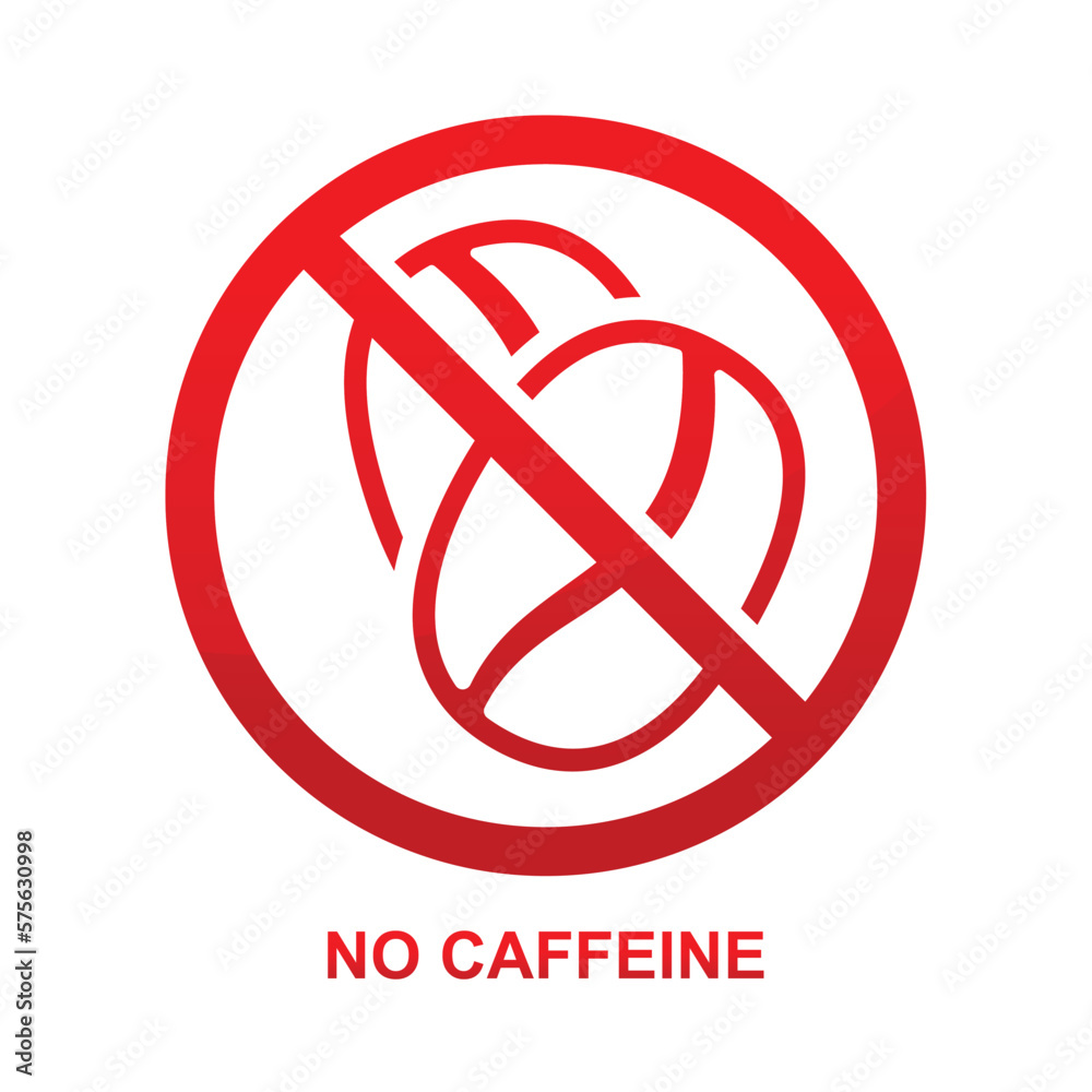 No caffeine sign isolated on white background vector illustration ...