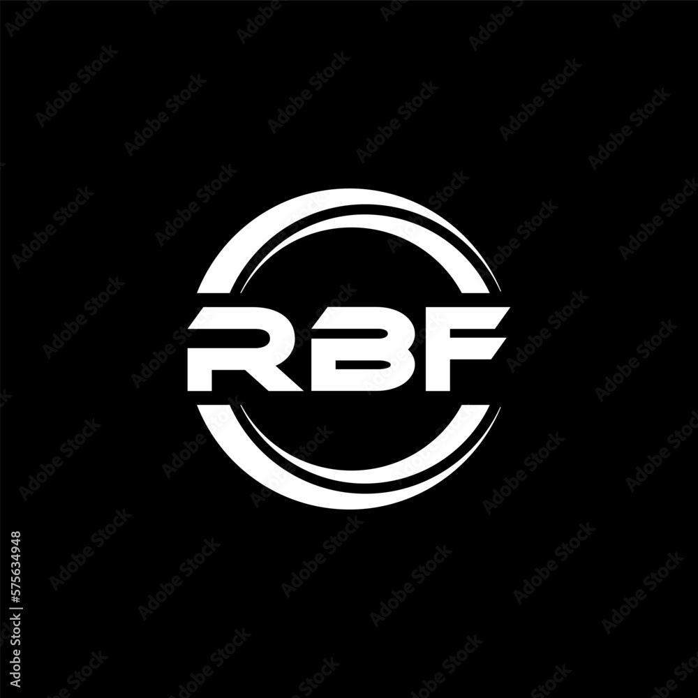 RBF letter logo design with black background in illustrator, vector logo modern alphabet font ...