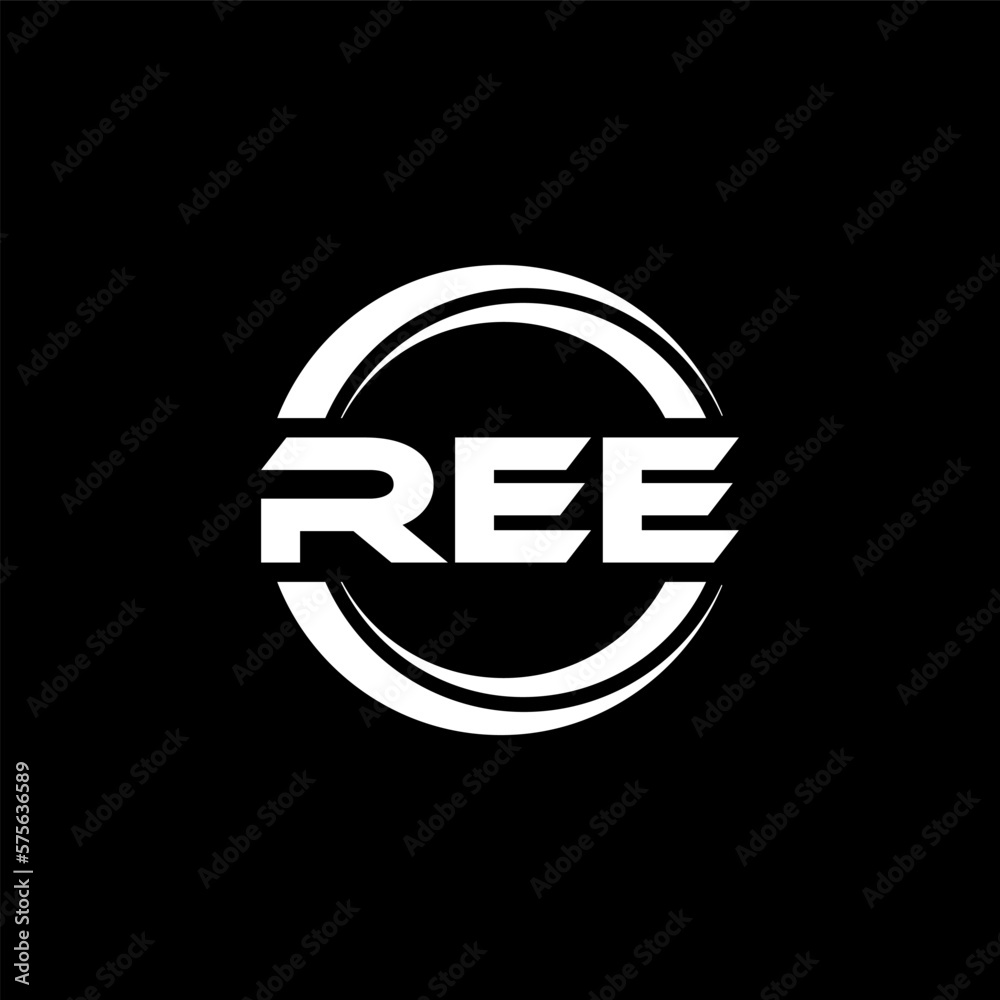 REE letter logo design with black background in illustrator, vector ...