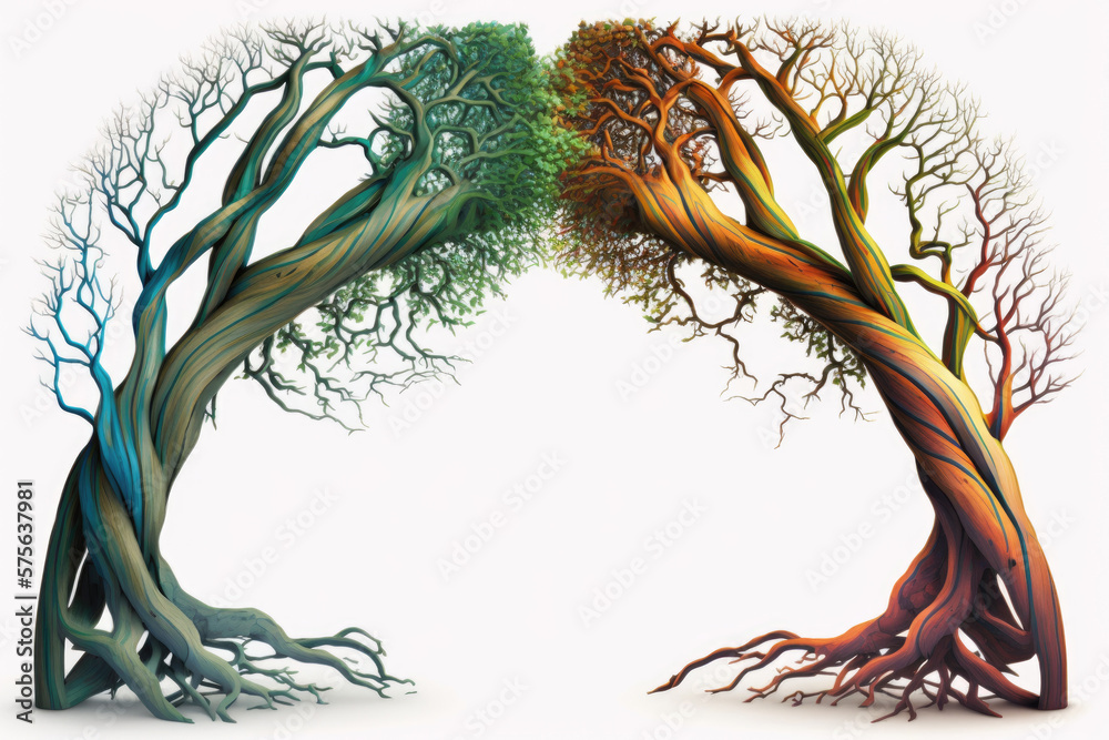 Symbol photo of dying tree in an arch. Environment concept for nature ...