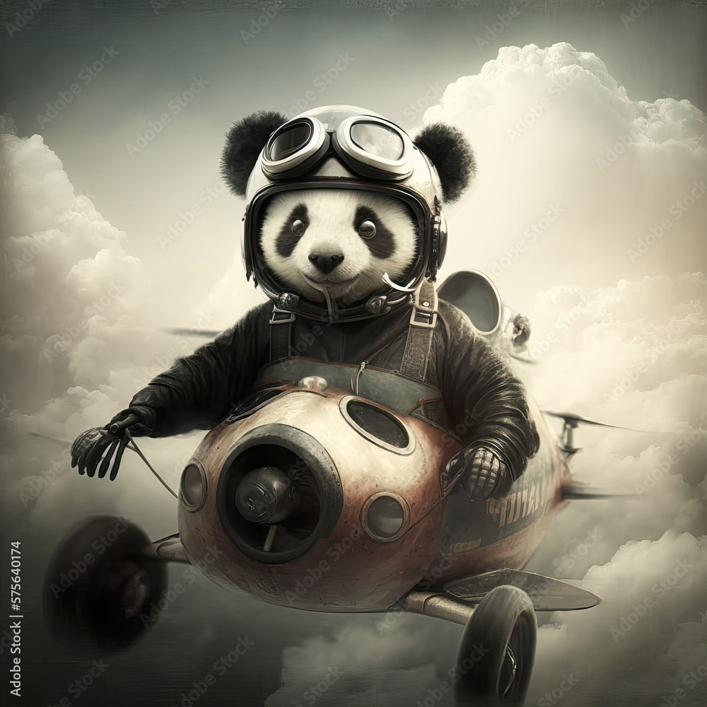 Title: Joyful Panda Poses in Vine-Covered Setting in Hyper-Realistic ...