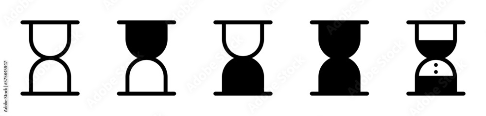 Timer Icon Set. Set of Hourglass or Egg Timer Loading Icon Symbols ...