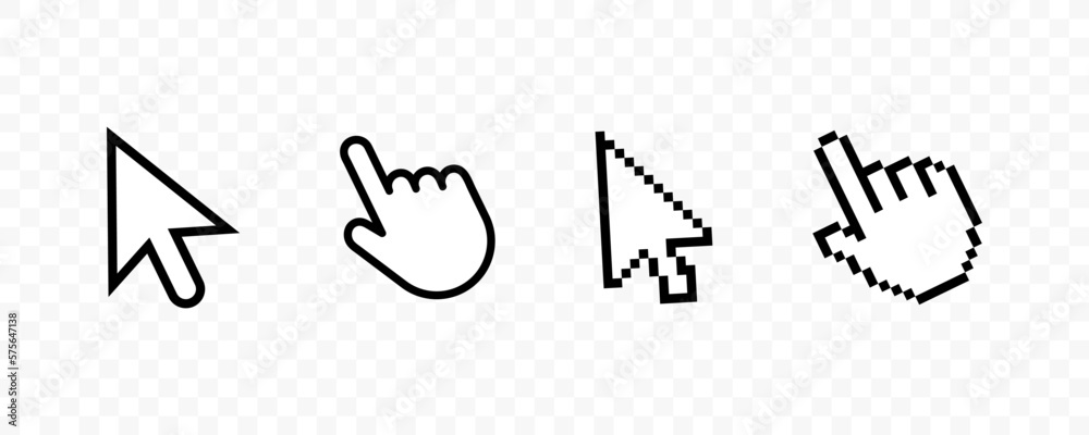Cursor. Mouse click cursor collection. Cursor icon set isolated on ...