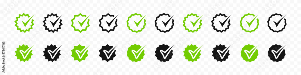Check mark. Tick. Isolated vector check mark icon collection. Flat tick ...