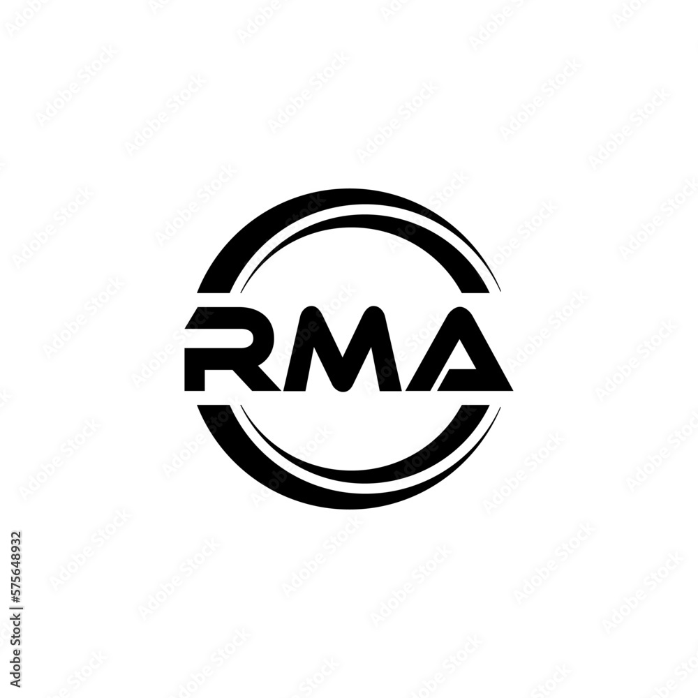 RMA letter logo design with white background in illustrator, vector ...