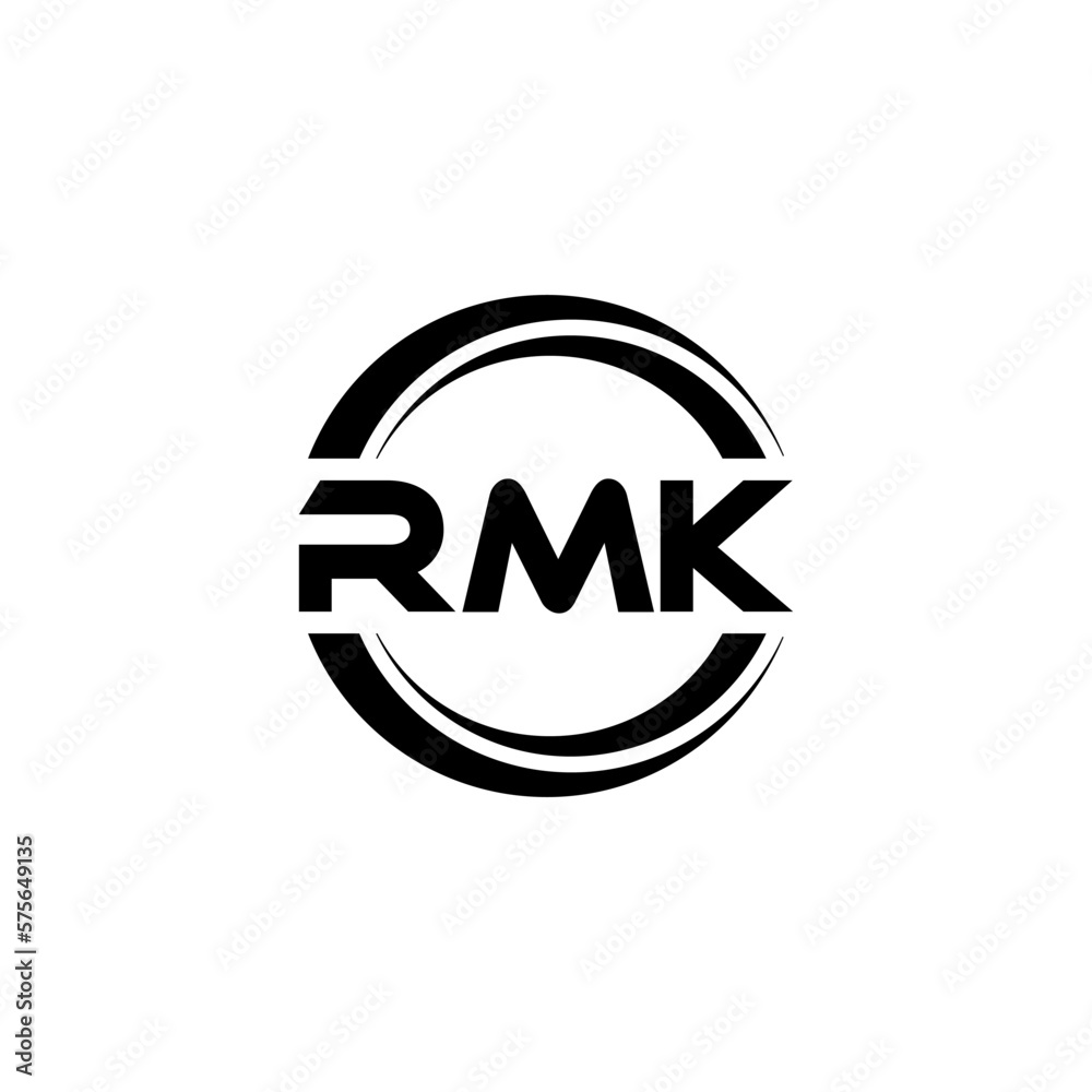 RMK letter logo design with white background in illustrator, vector ...