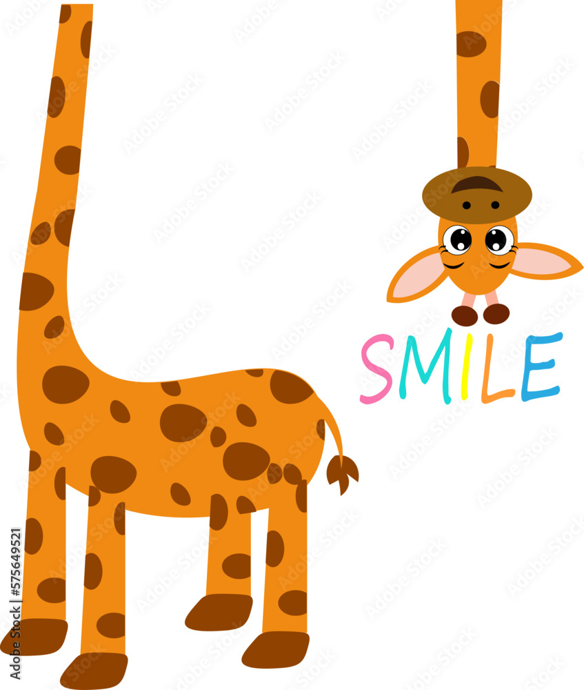 cute baby giraffe vector illustration Stock Vector | Adobe Stock