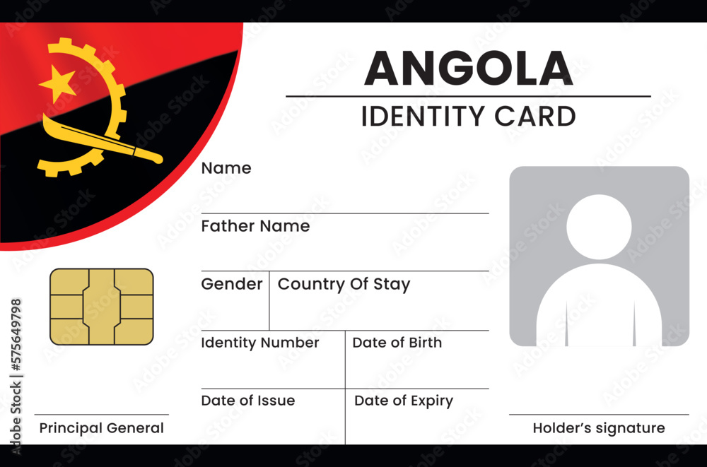 Angola Identity Card and National Identity Card Design Stock Vector ...