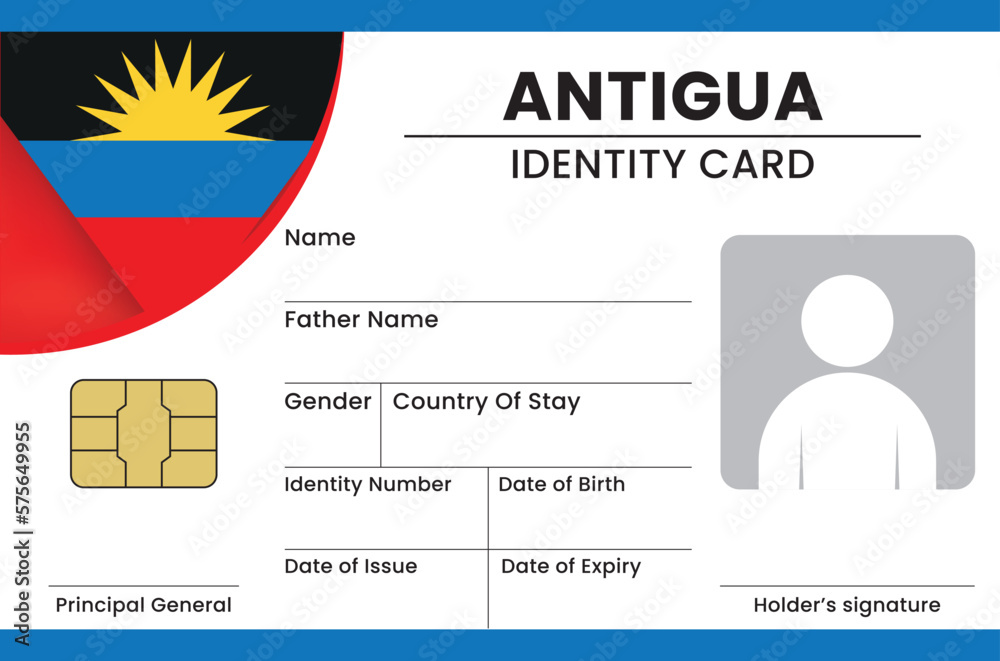 Antigua Identity Card and National Identity Card Design Stock Vector ...