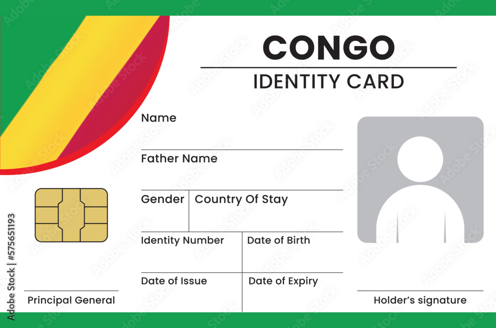 Congo Identity Card and National Identity Card Design Stock Vector ...