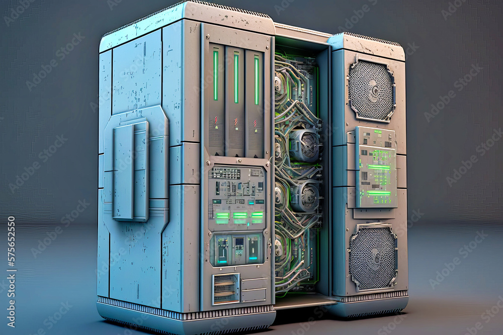 Computer tower with lot of wires in it Generative AI Stock Illustration ...