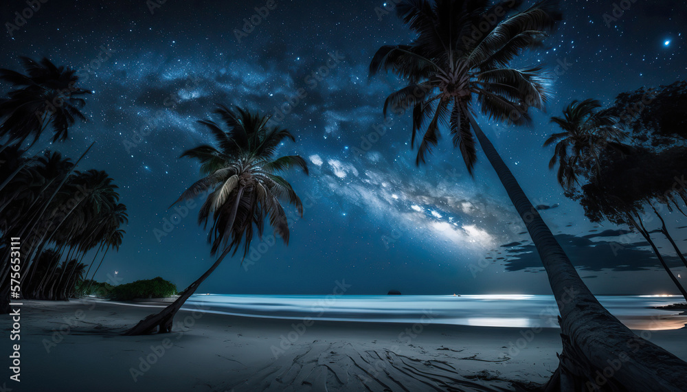 Beach Scenery At Night