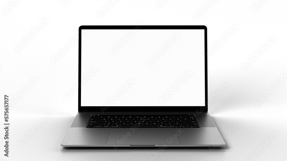 3D rendered , slim Laptop with transparent screen and background for ...