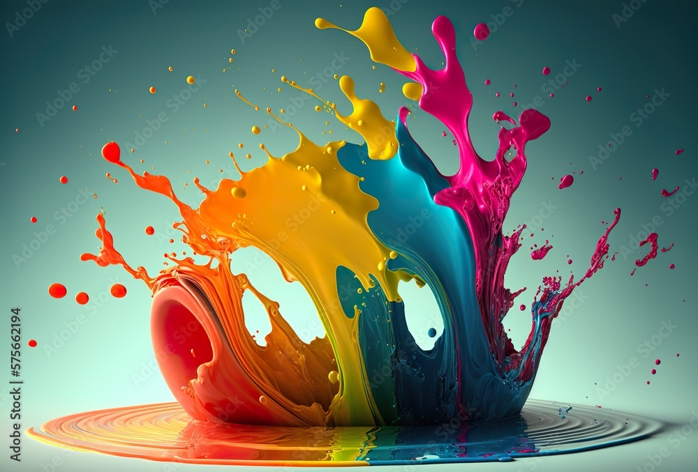 Bunter und flüssiger Splasch Regenbogen als Hintergrund Deko. Stock ...