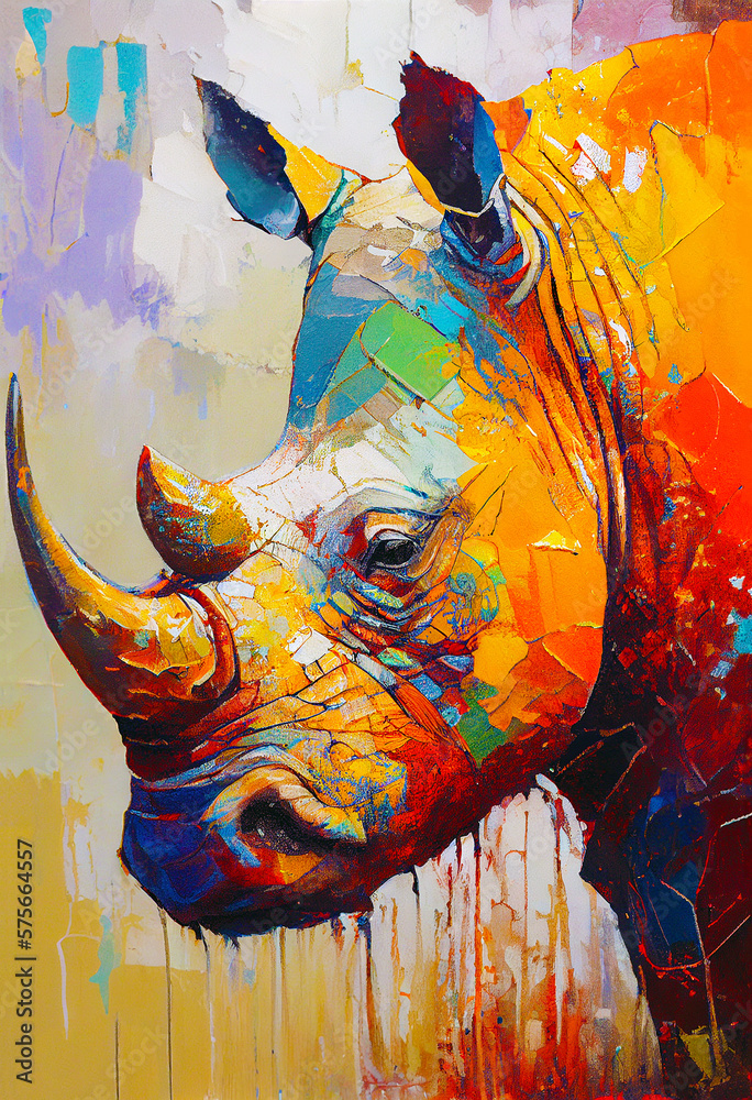 Abstract Rhino Painting