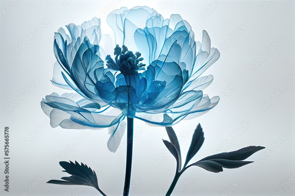 ภาพประกอบสต็อก X-ray of flowers on the light and scan of a daisy, blue ...