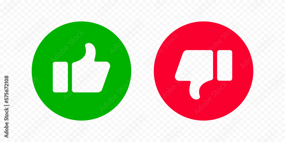 Thumb up and thumb down signs. Thumb up and thumb down icons. Vector ...