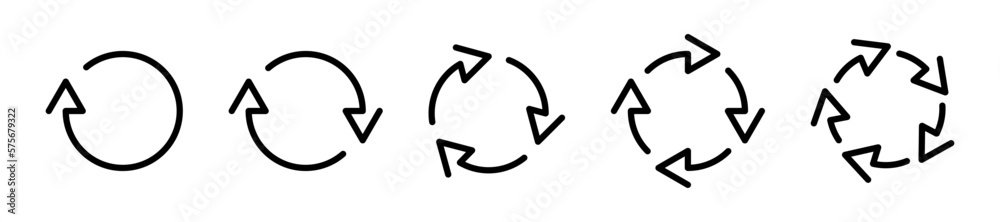 Circular arrows collection. Arrow icon set. Circle arrows icon set ...