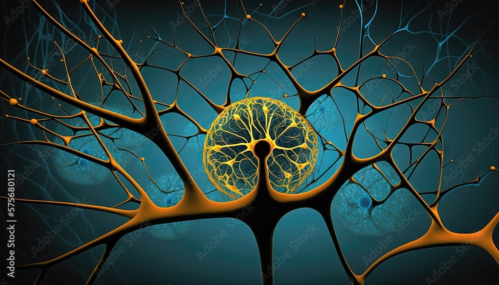 Synapses neurales scientifiques multicolores du cerveau humain. Idéal ...