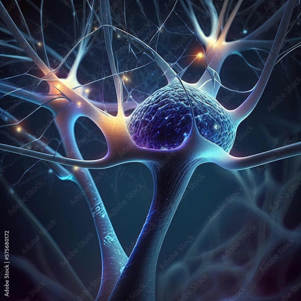 Synapses neurales scientifiques multicolores du cerveau humain. Idéal ...