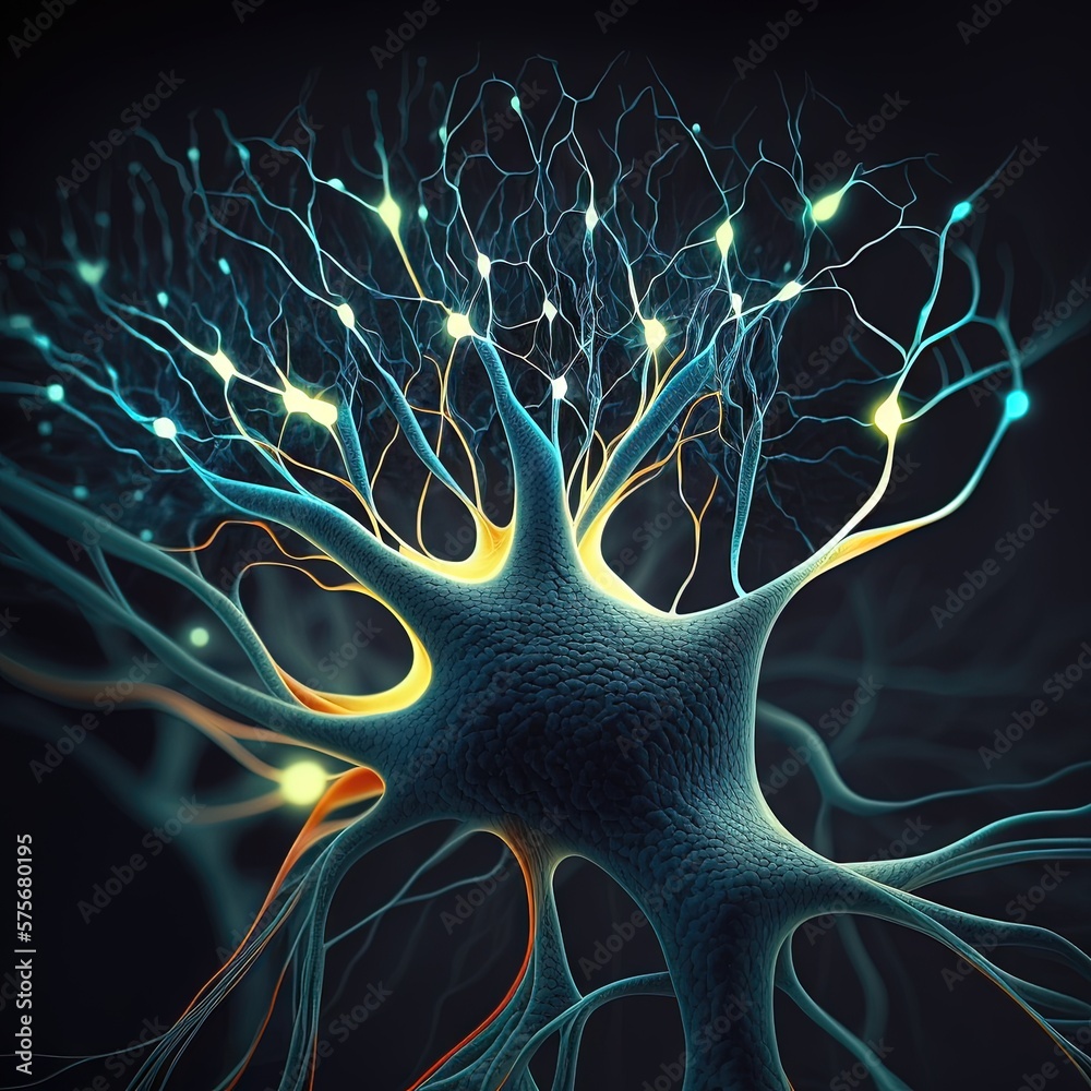 Synapses neurales scientifiques multicolores du cerveau humain. Idéal ...