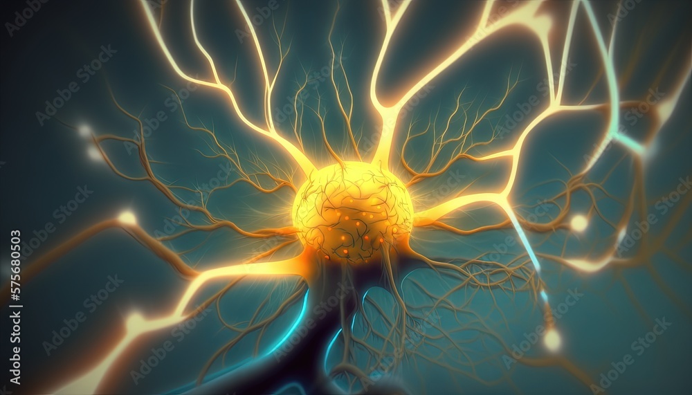 Synapses neurales scientifiques multicolores du cerveau humain. Idéal ...