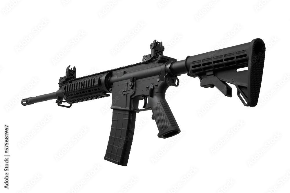 Modern automatic rifle isolated on white. Weapons for police, special ...