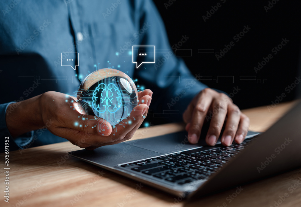 Chat bot intelligence Ai. Businessman using chat in smartphone Chat ... Chat bot intelligence Ai. Businessman using chat in smartphone Chat ...