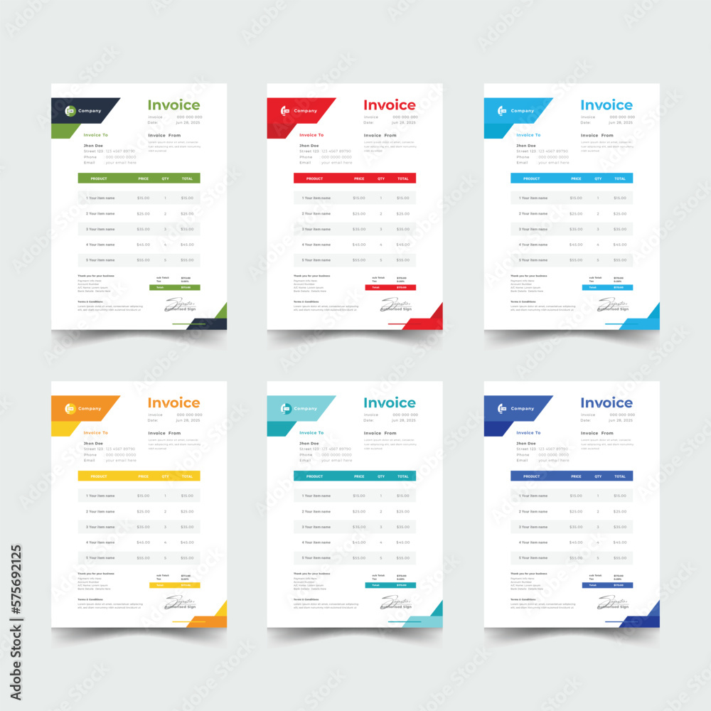 Invoice design template. Invoice minimal design. Bill form business ...