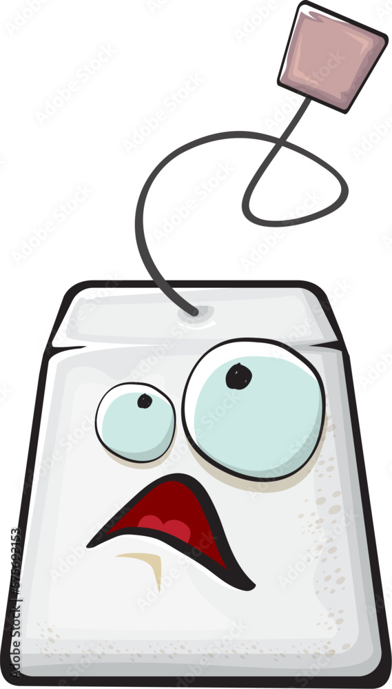 Cartoon tea bag characters isolated on white background. Funky paper ...