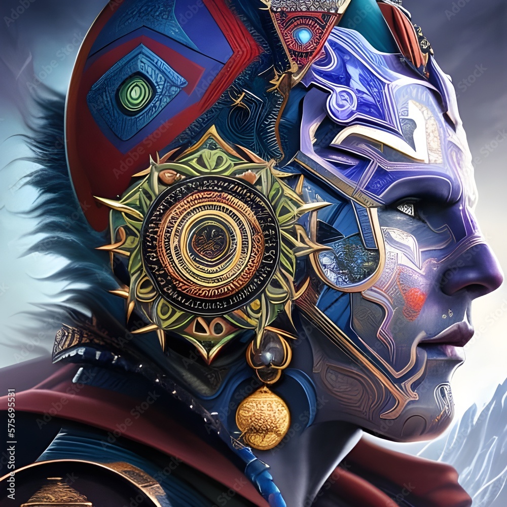 a close up of a person with a helmet on, futuristic art style, fantasy ...