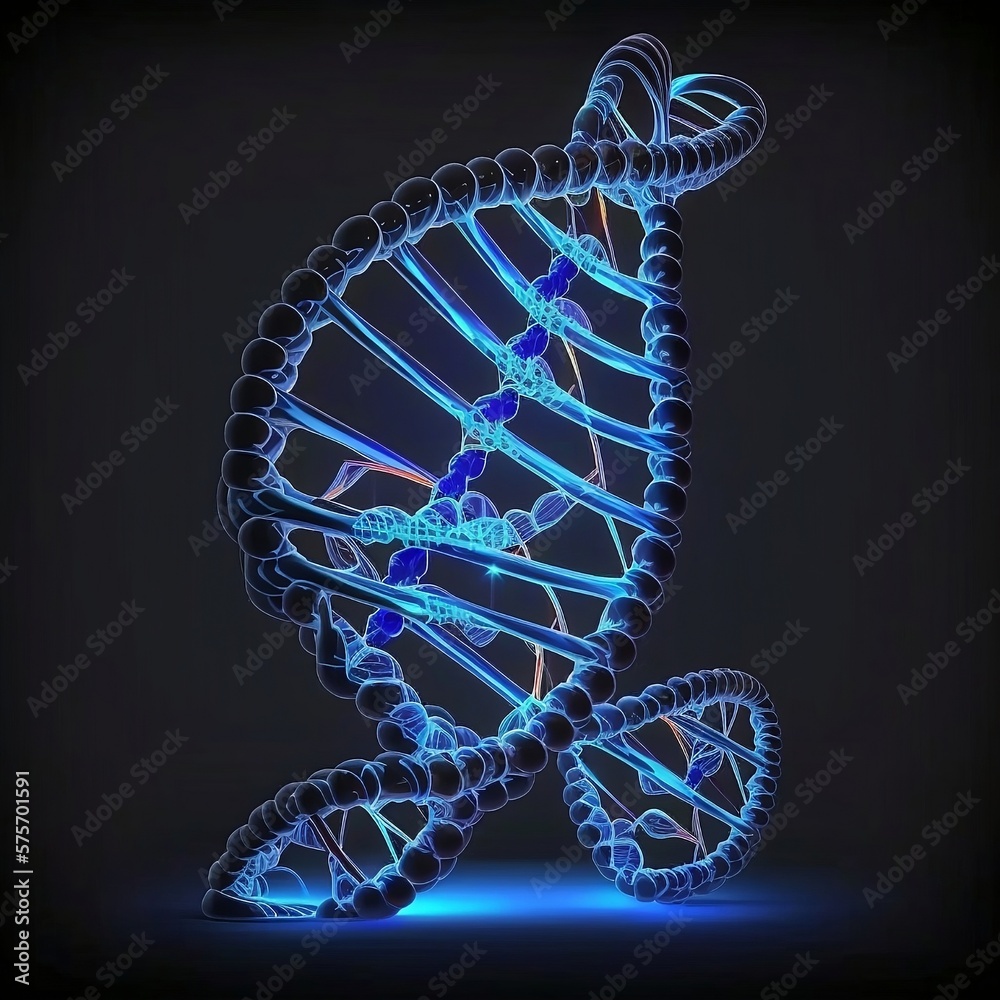 The Blueprint of Life: An Artistic Depiction of DNA Molecules Stock ...