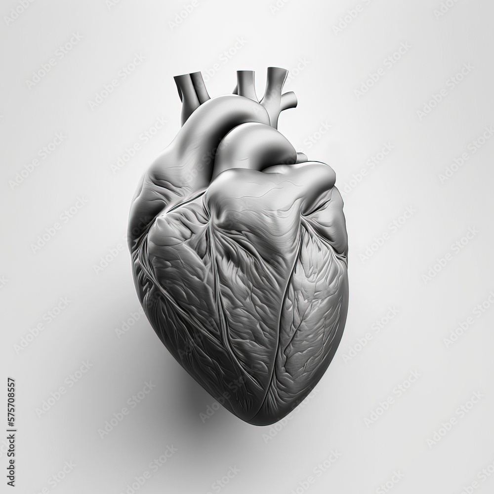 coeur humain, organe réaliste isolé sur fond blanc Stock Illustration ...
