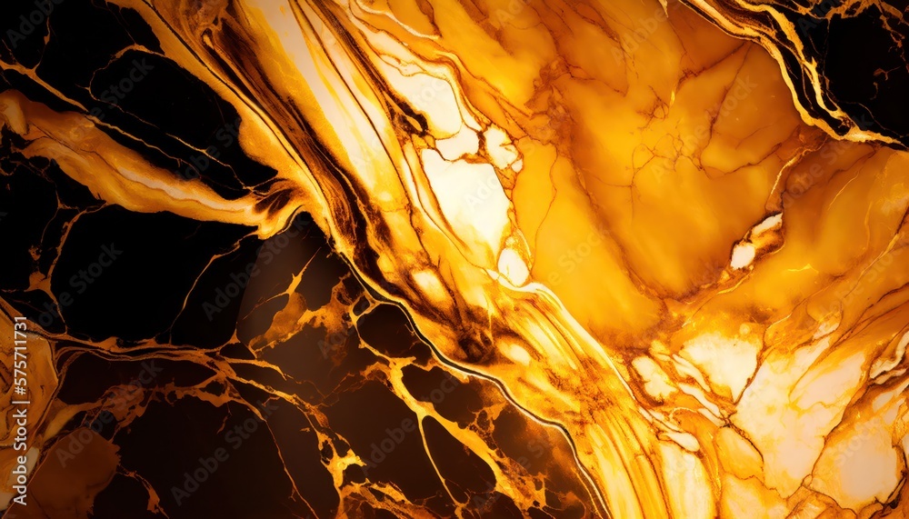Abstract dark orange marble texture with gold splashes, dark orange ...