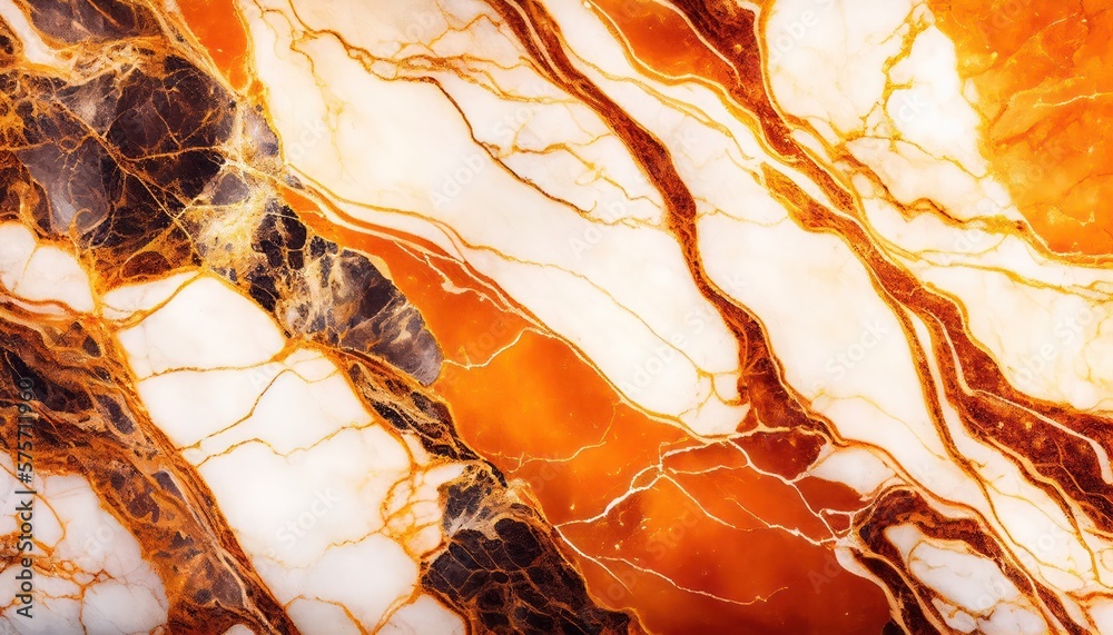 Abstract orange marble texture with gold splashes, orange luxury ...