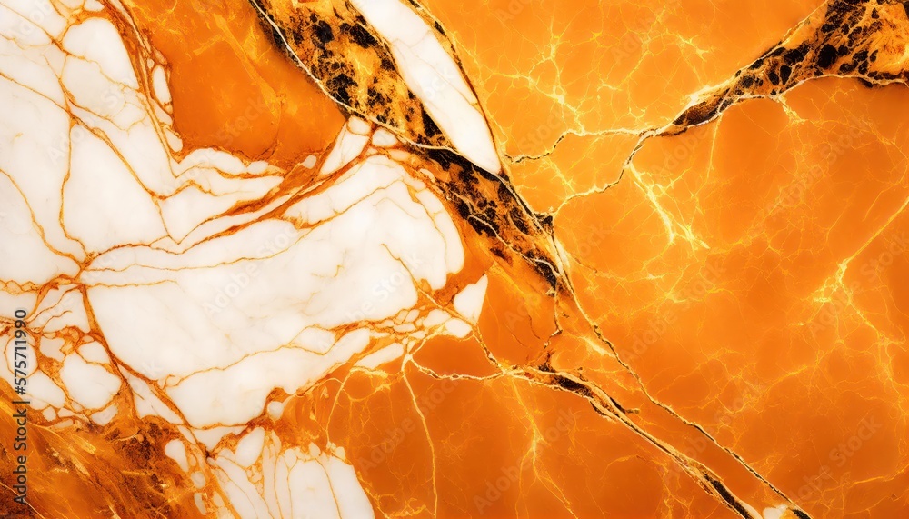 Abstract orange marble texture with gold splashes, orange luxury ...