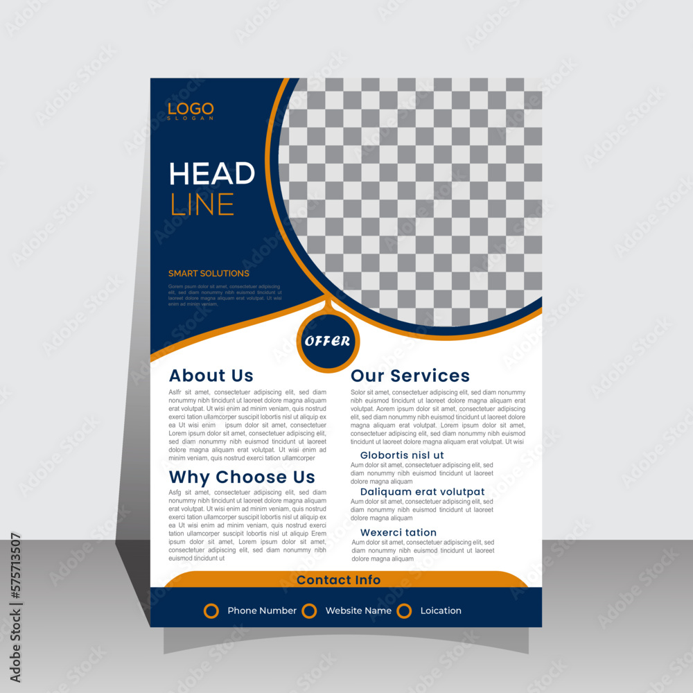 Corporate business A4 flyer template vector design set advertise ...