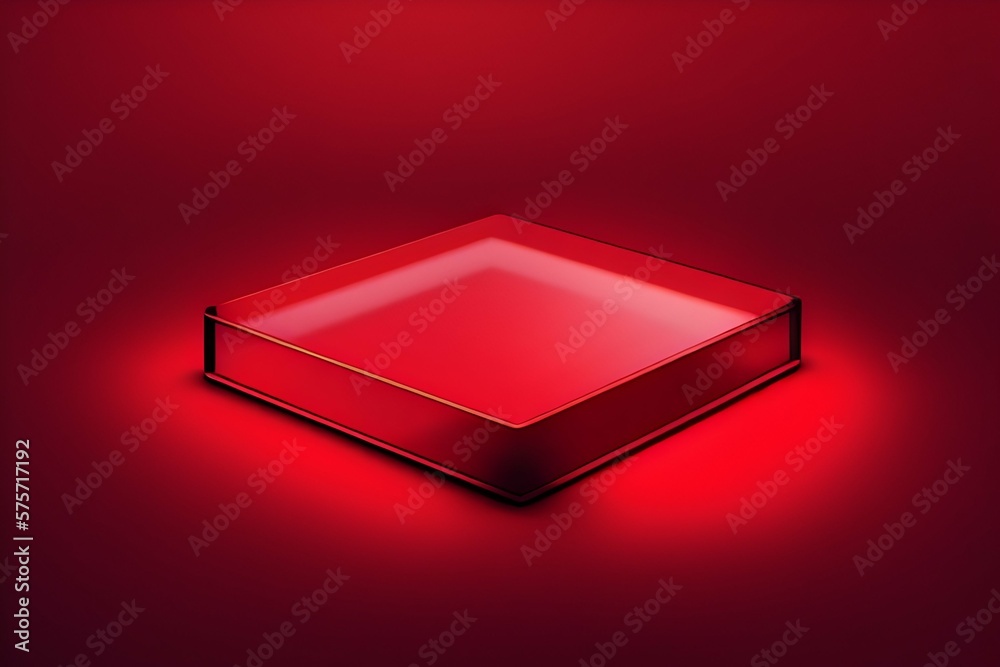 Product red platform for cosmetic beauty presentation scene. Red square ...