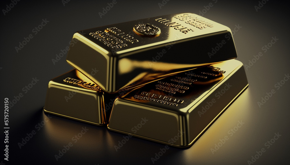 gold bar, gold, bar, generative ai, digital art, 3d, hyper realistic ...