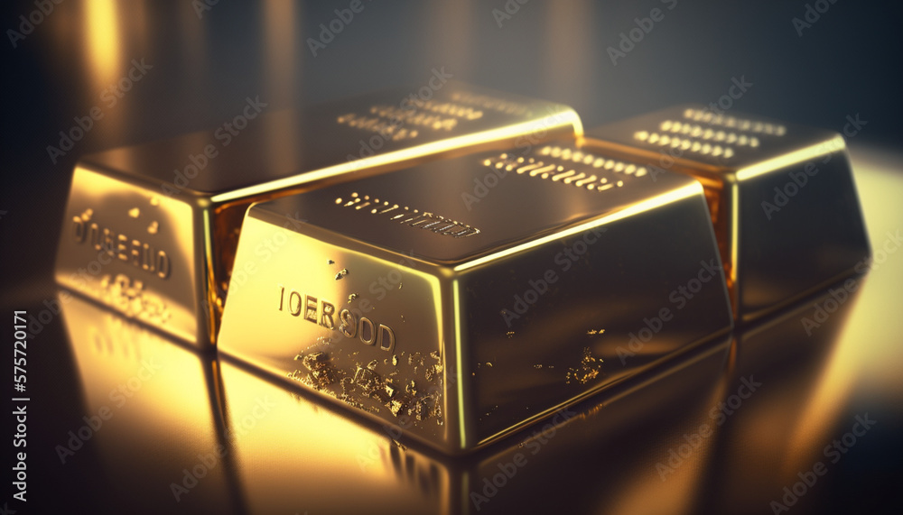 gold bar, gold, bar, generative ai, digital art, 3d, hyper realistic ...