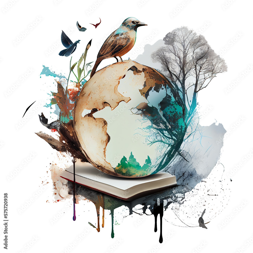 World poetry day object transparent png background, poetry day element ...