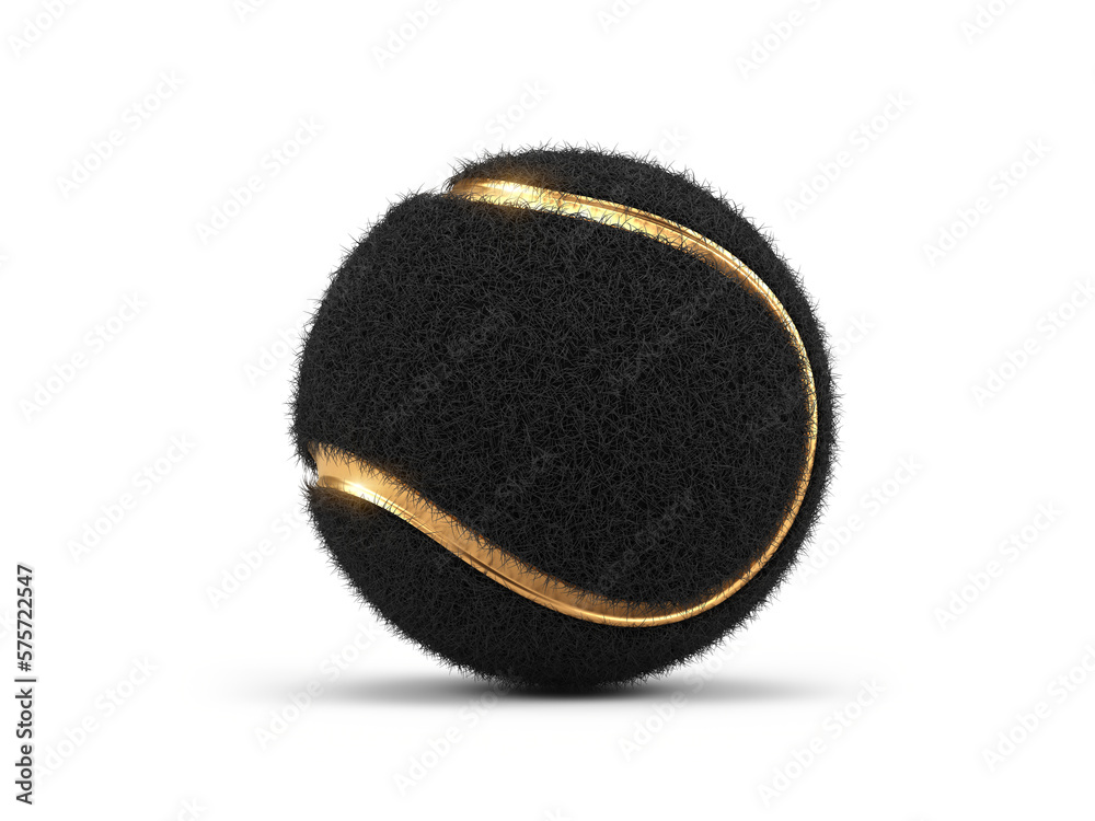Bl;ack and gold Tennis ball isolated on white - 3d render Stock ...