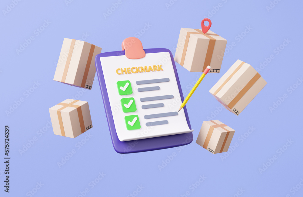 Checklist on clipboard paper. information business document correct ...