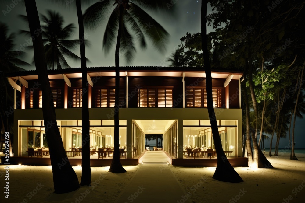 Modern resort, a luxurious and sophisticated vacation destination with ...