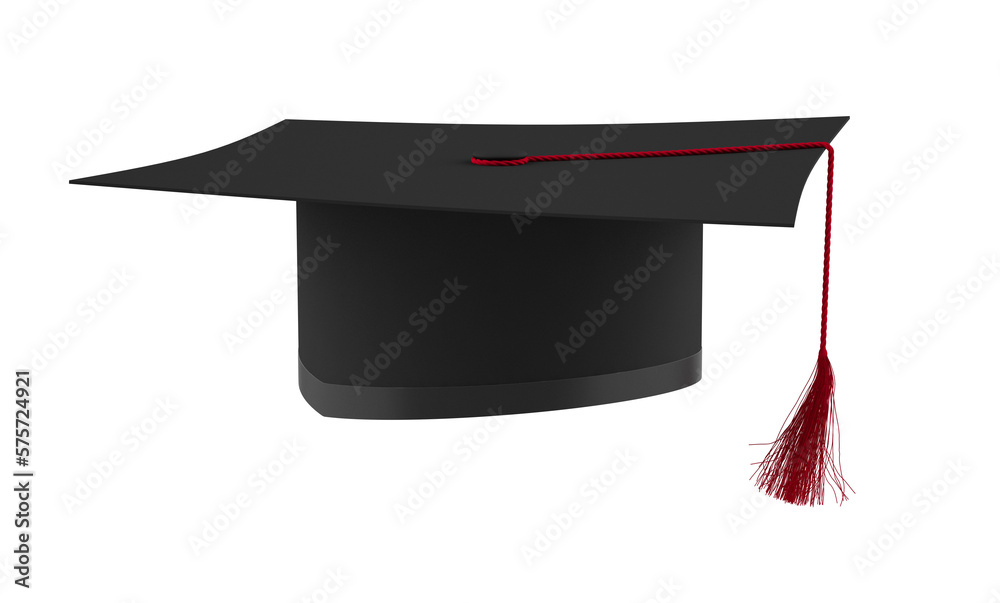Graduation hat. achieved graduation and success in studies. 3d ...