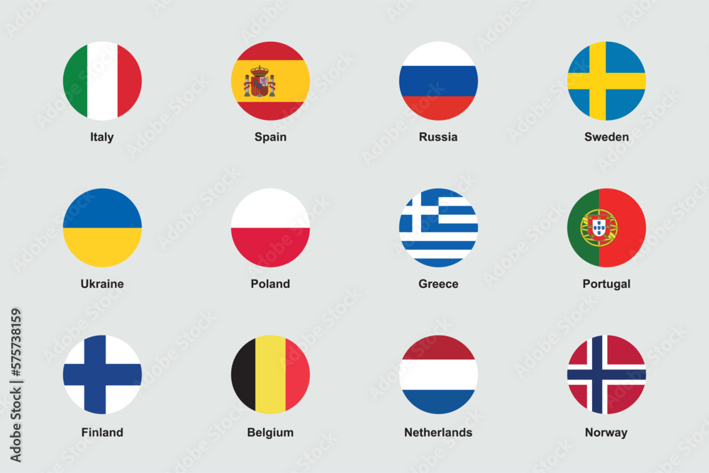 Europe Flags Official Proportions Flat Vector Set 2 Stock Vector ...