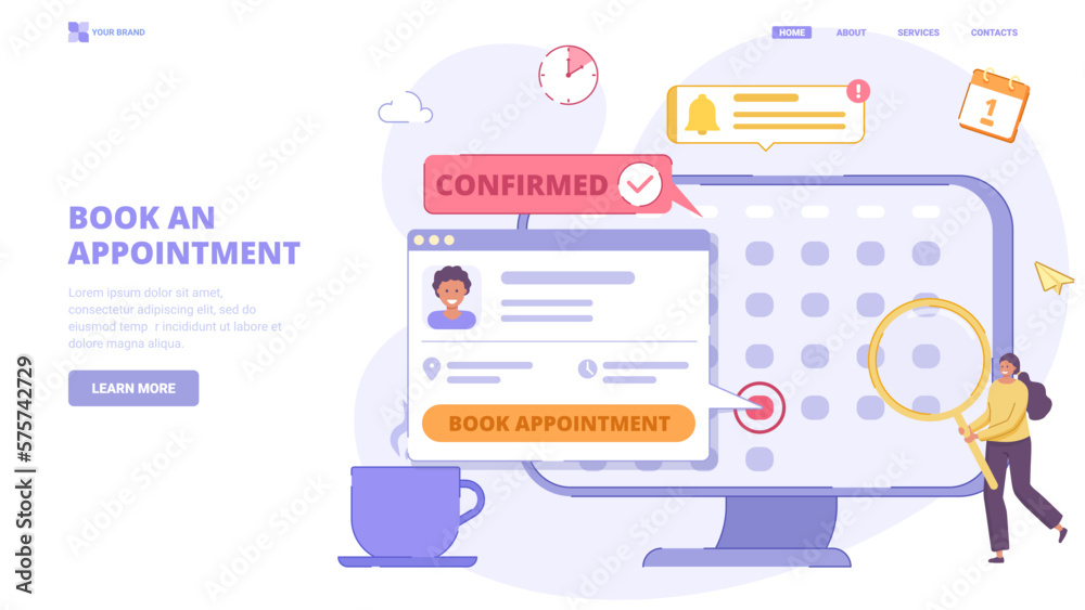 Book an appointment online, schedule meeting on the calendar selecting ...