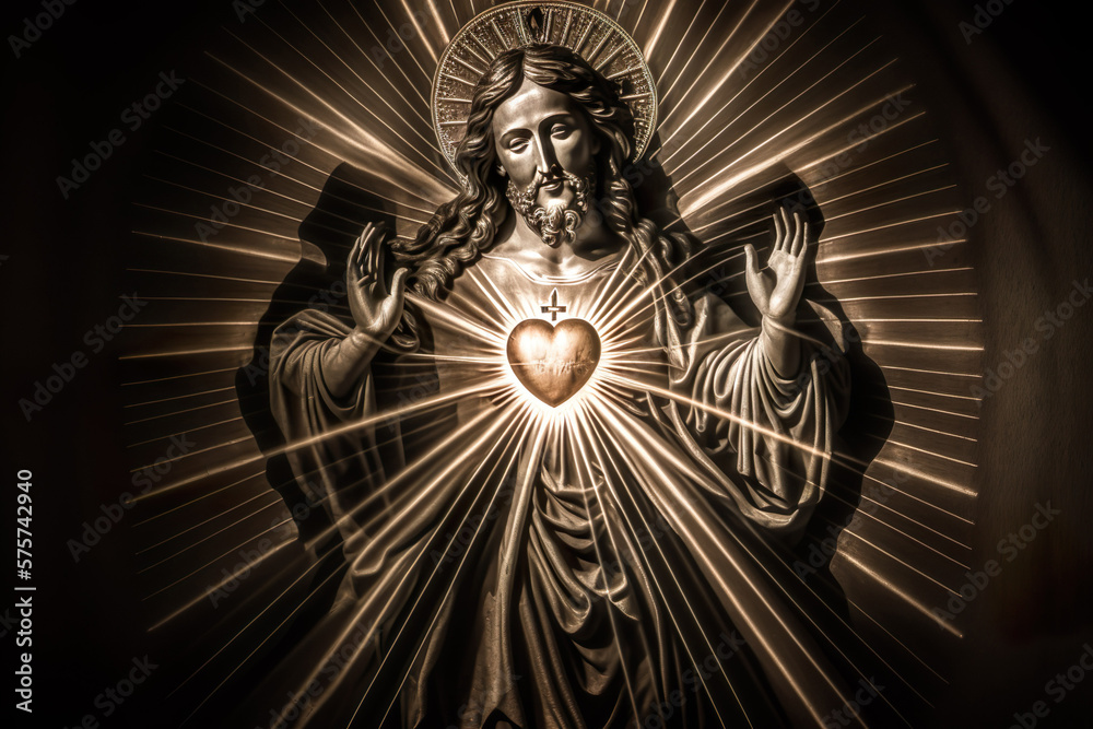 Christian symbol of the Sacred Heart, representing Jesus Christ's ...